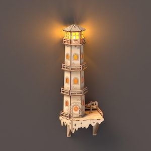 House on the Wall - Lighthouse - Laser Cut Files. Pattern Seamark ...