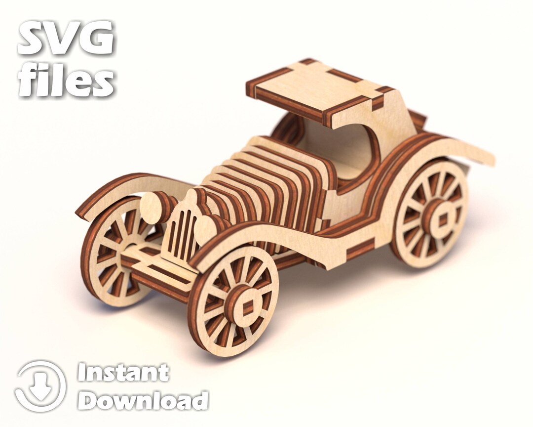 Laser Cut Retro Car Var. 3 Retro Car Model From the - Etsy