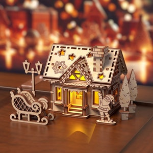 Christmas Scene - Santa's House - Laser Cut House SVG | DIY Wooden ...