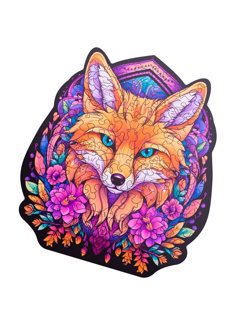 Fox in Flower Jigsaw Puzzle Laser Cut File Sublimation - Etsy
