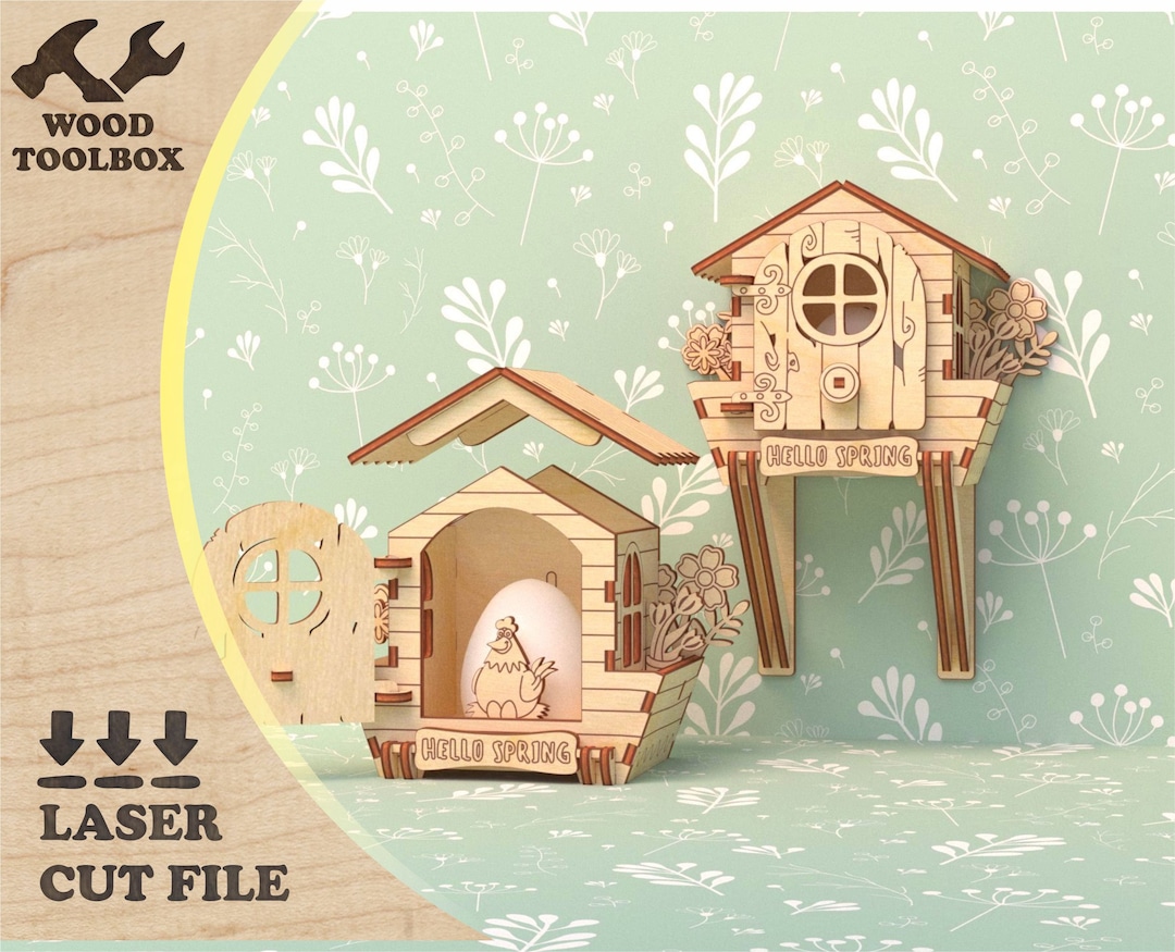 Easter Chicken Coop and Hanging House - Easter Laser Files. Easter ...
