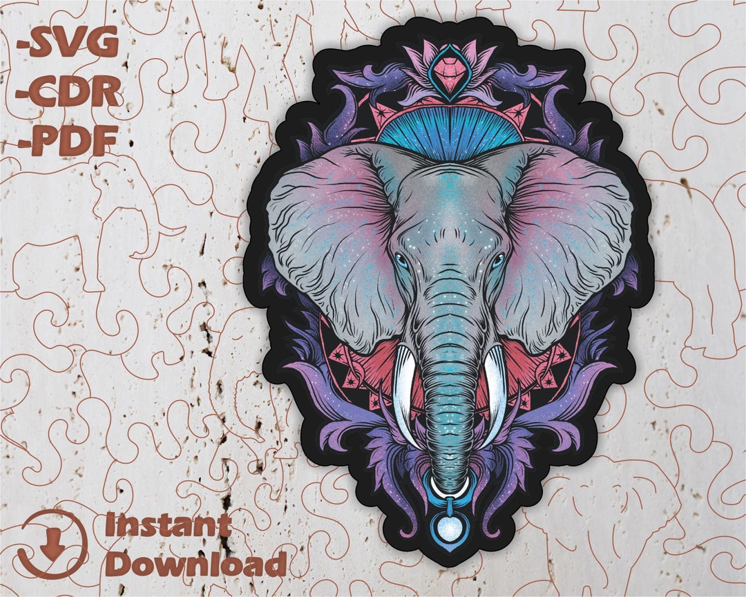 Elefant - Jigsaw Puzzles - Laser Cut File. Wooden Puzzle SVG, Vector ...