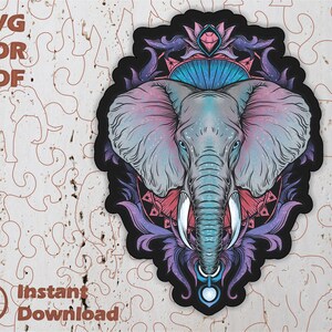 Elefant - Jigsaw Puzzles - Laser Cut File. Wooden Puzzle SVG, Vector ...