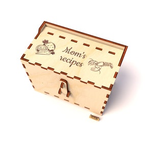 Recipe Box - Laser Cut Files. Wooden Recipe Box Cut DXF File, Laser ...