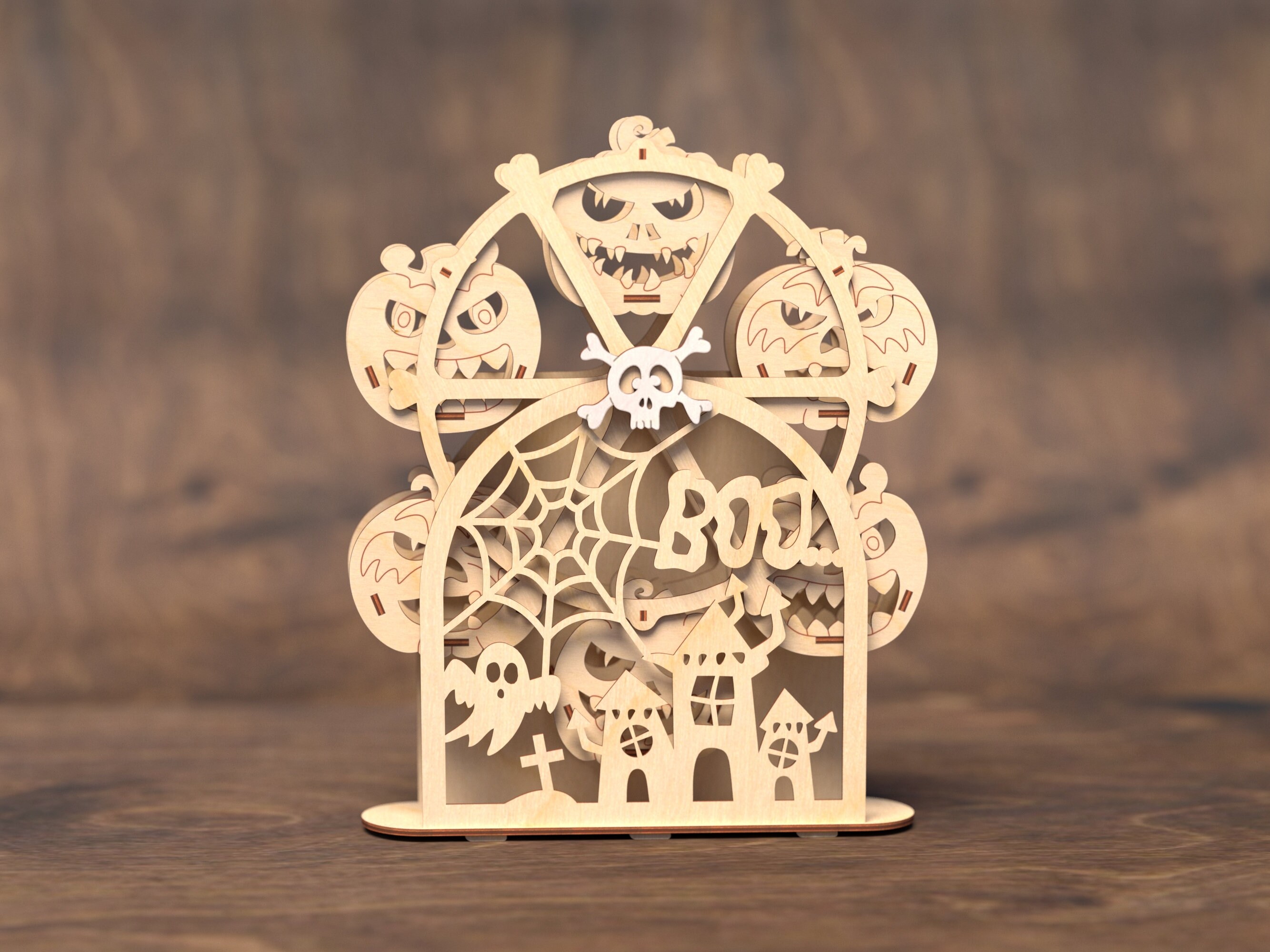 Halloween Wheel Carousel Laser Cut File: SVG DXF Vector Plan - Etsy