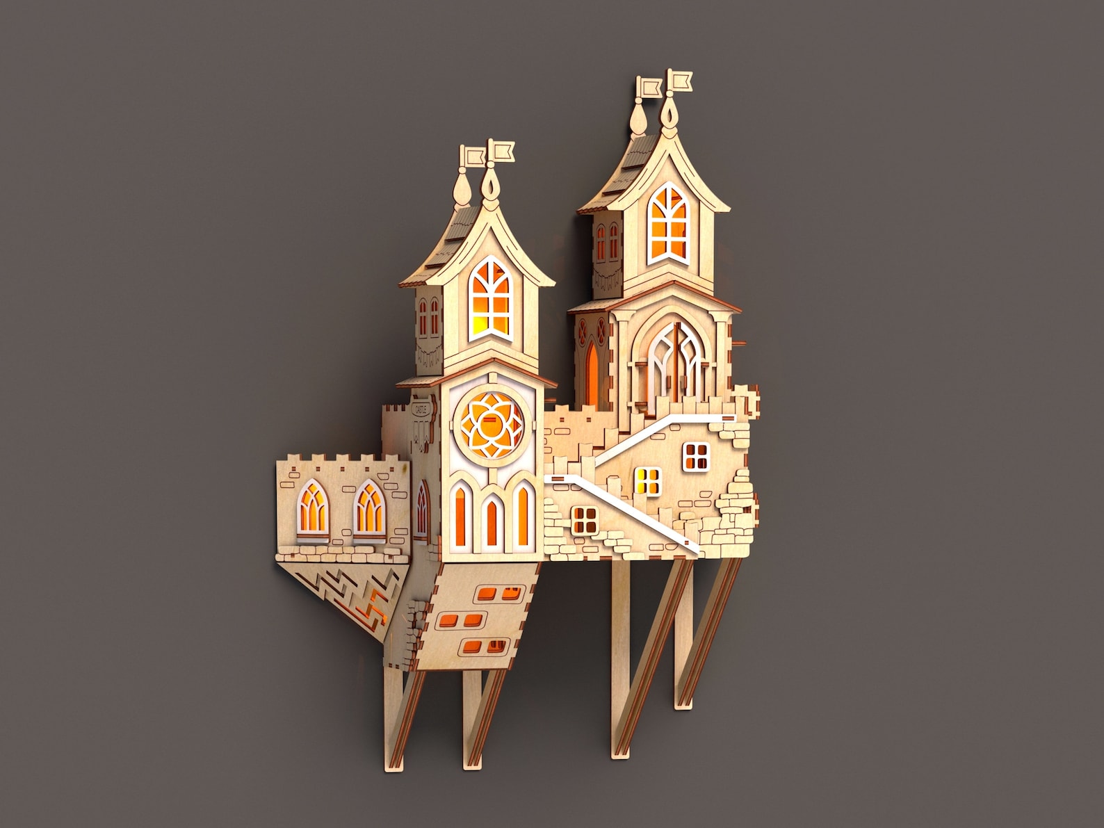 Hanging Chateau - Wall Decoration - Laser Cut Files. Magic Hanging ...