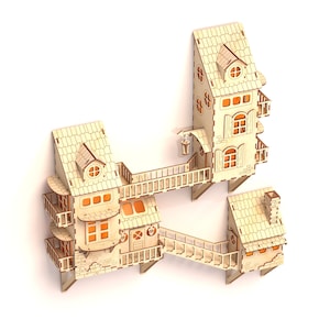 Hanging House With Lights - Laser Cut Files. Miniature Tree House ...