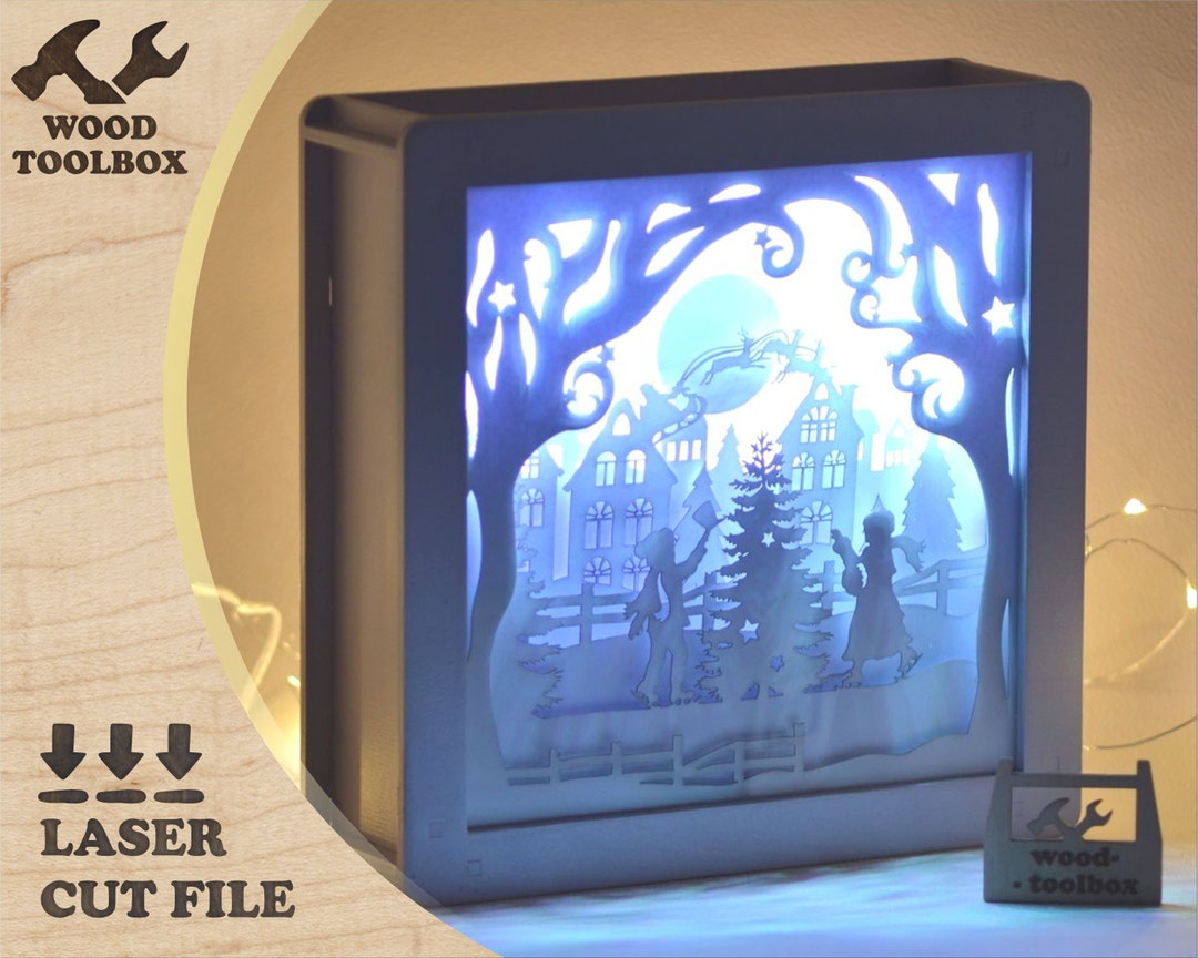 Christmas Light Box - Laser Cut Files. Christmas Wooden and Paper ...