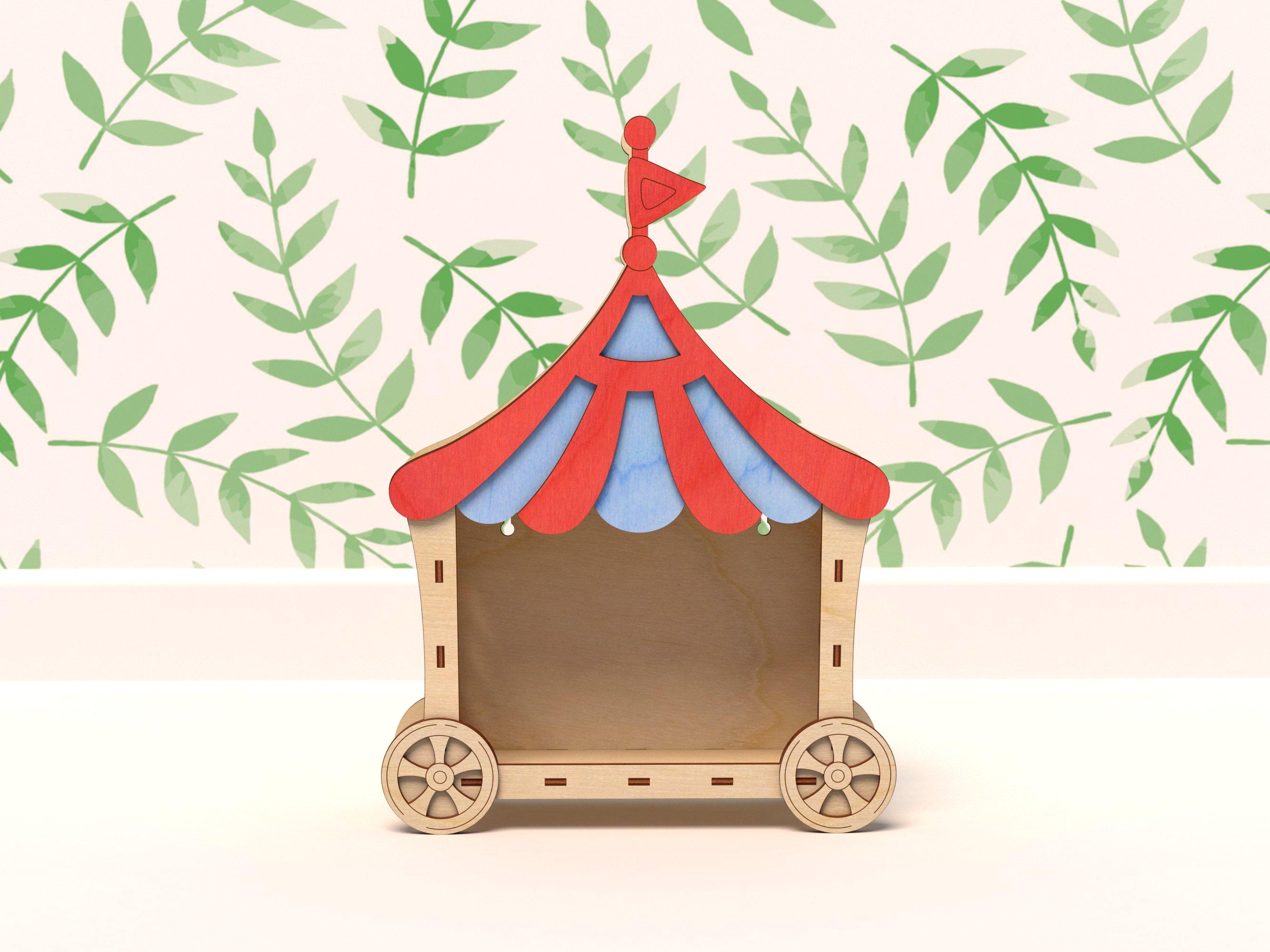 Circus Tent Laser Cut File | Carnival Display Box SVG | Wooden Toy ...