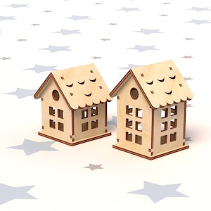 Simple House - Laser Cut Files. Wooden House Laser Cut / Tiny Houses ...