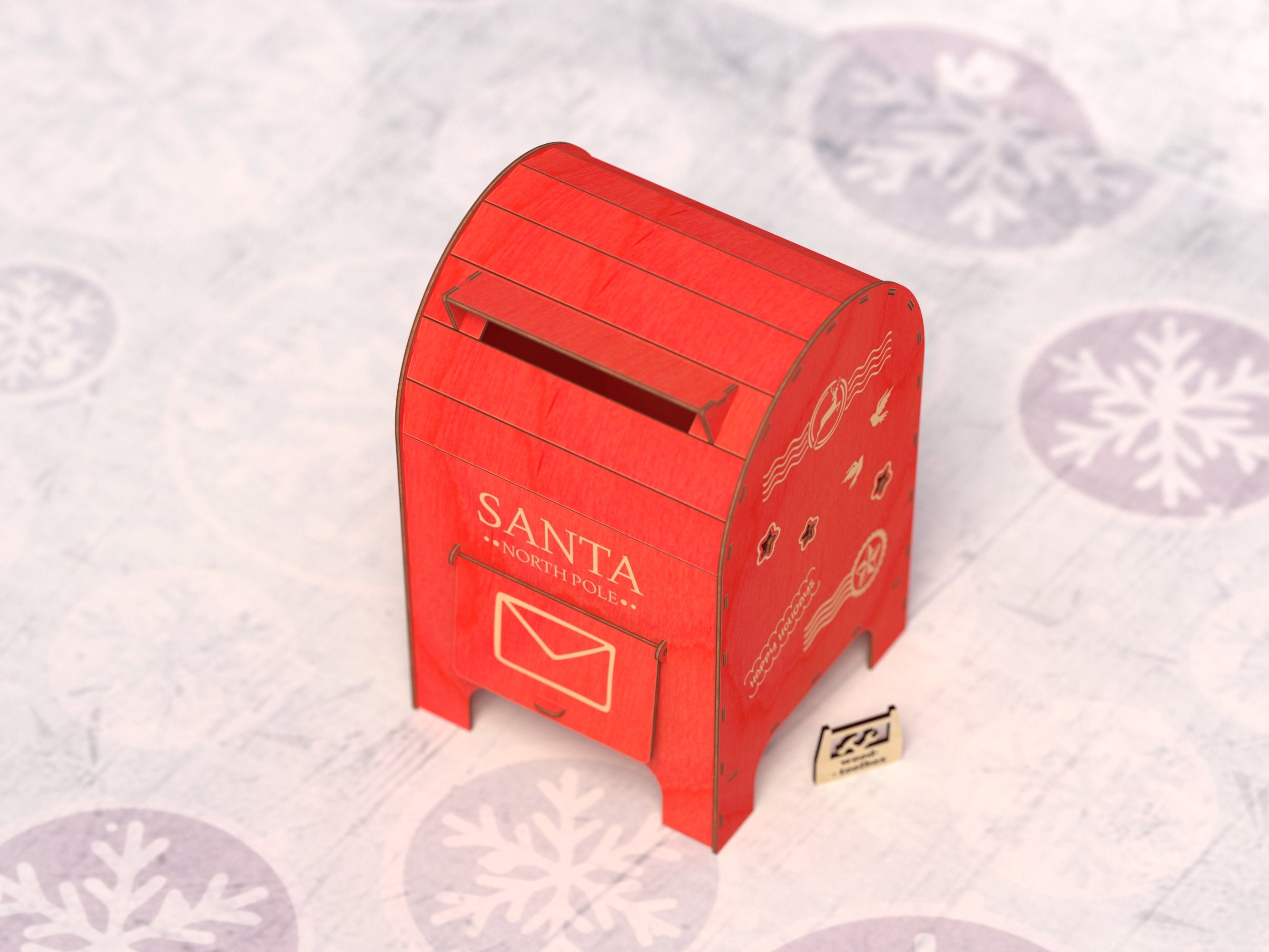 Santa's Mailbox - Laser Cut Files. Christmas Postbox Pattern / New Year ...