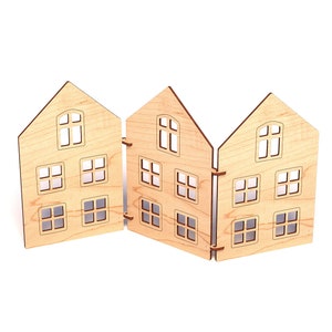 Screen of Houses - Laser Cut Files. Wooden Seasonal Decorative Screen ...