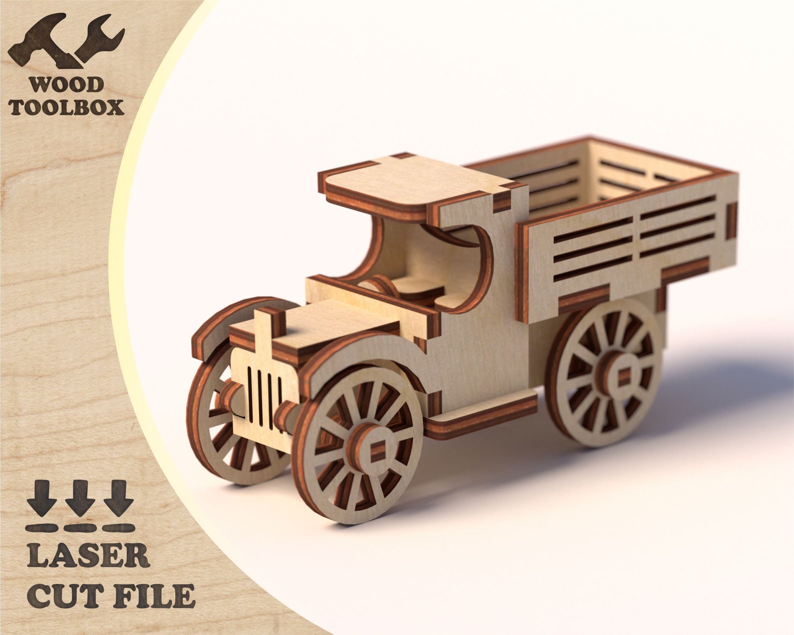 Laser Cut Retro Car - Retro Car Model From the Collection - Ver.1 ...