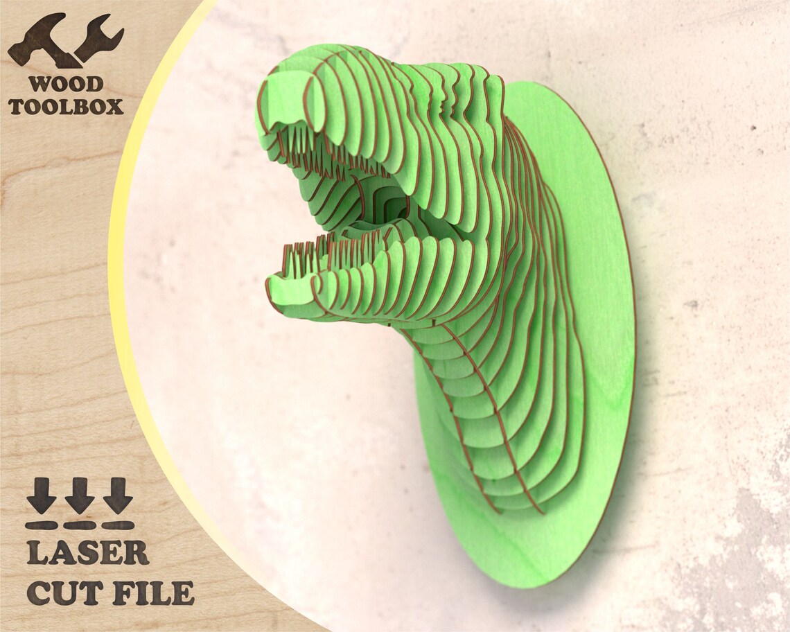 Animal Head - Dino - Animal Trophy. Animal for Self-assembly Made of ...