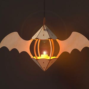 Halloween Bat Lamp - Laser Cut Files. 3d Wooden Lamp SVG / Halloween ...