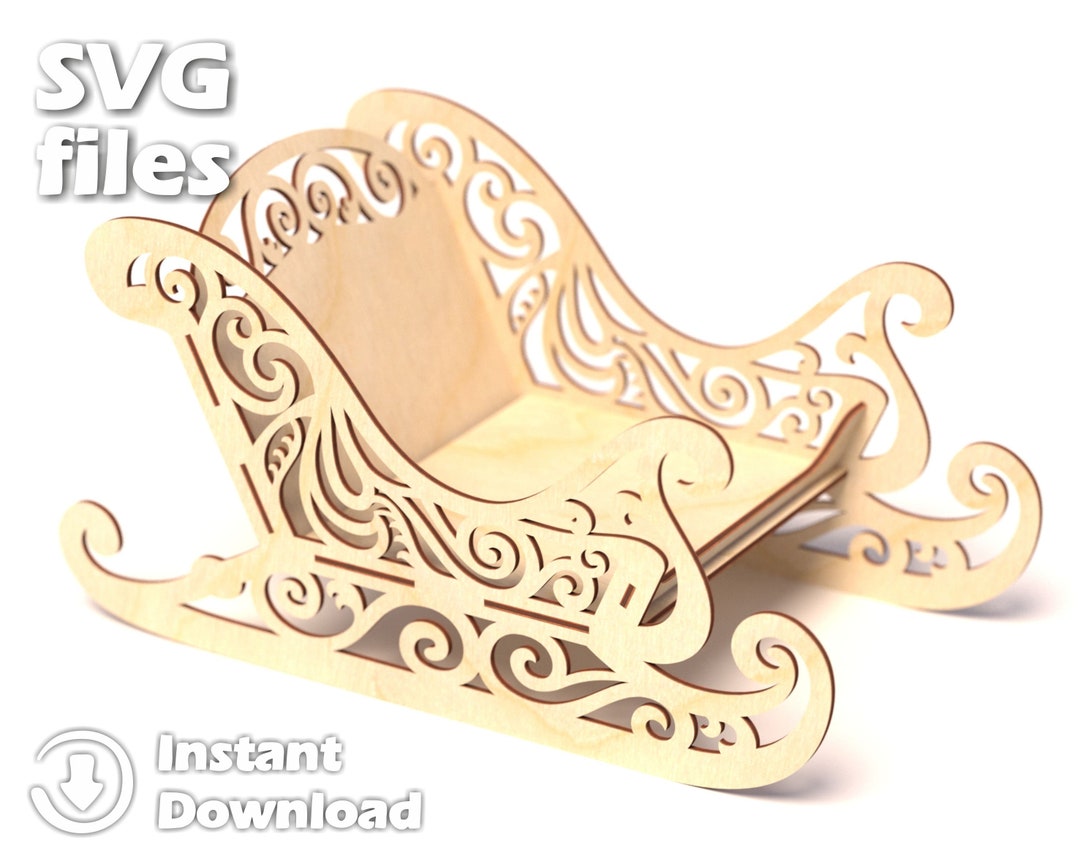 Christmas Sledge Laser Cut Files. Christmas Design Patterns. - Etsy