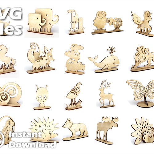 Animal Figures Laser Cut Files. Animal for Self-assembly - Etsy
