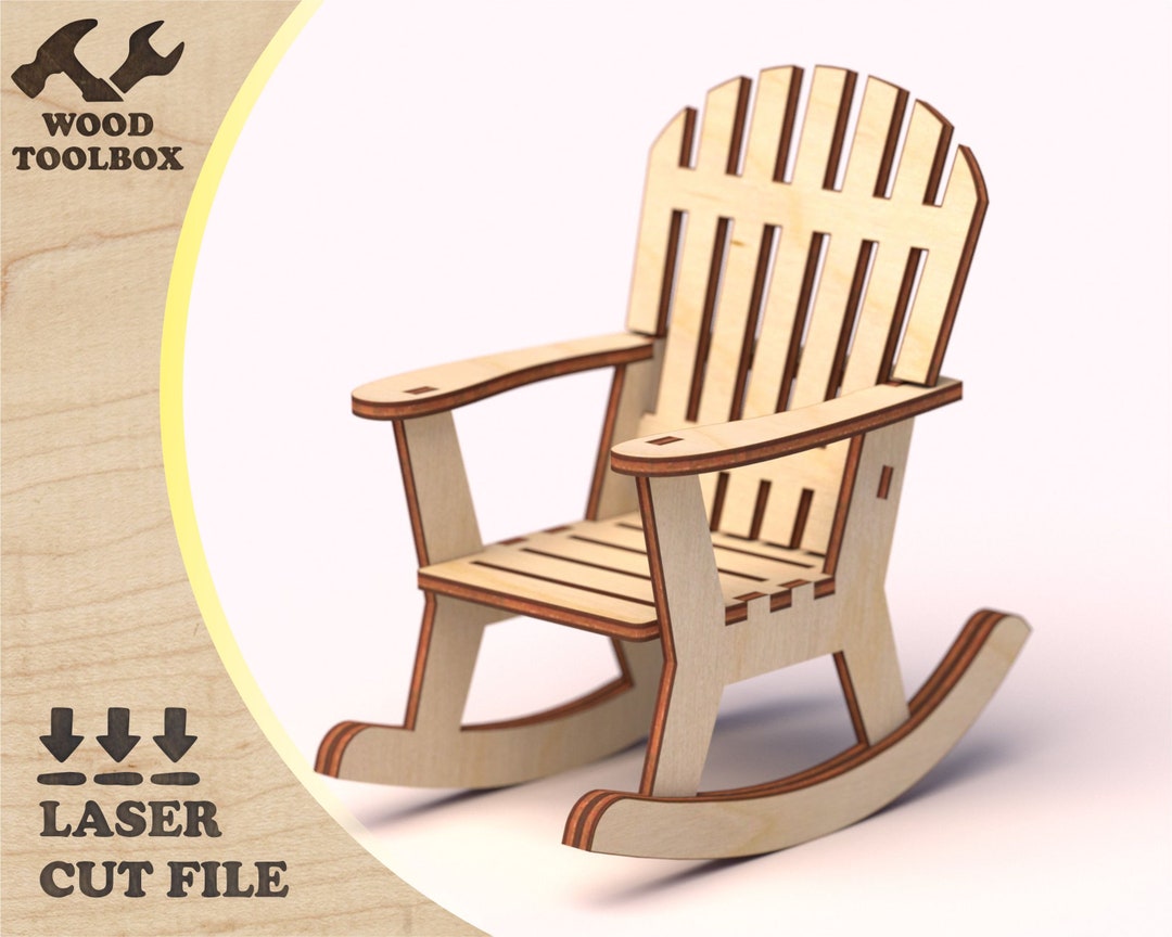 Rocking Chair for Doll House - Adirondack Chair - Laser Cut Files. SVG ...