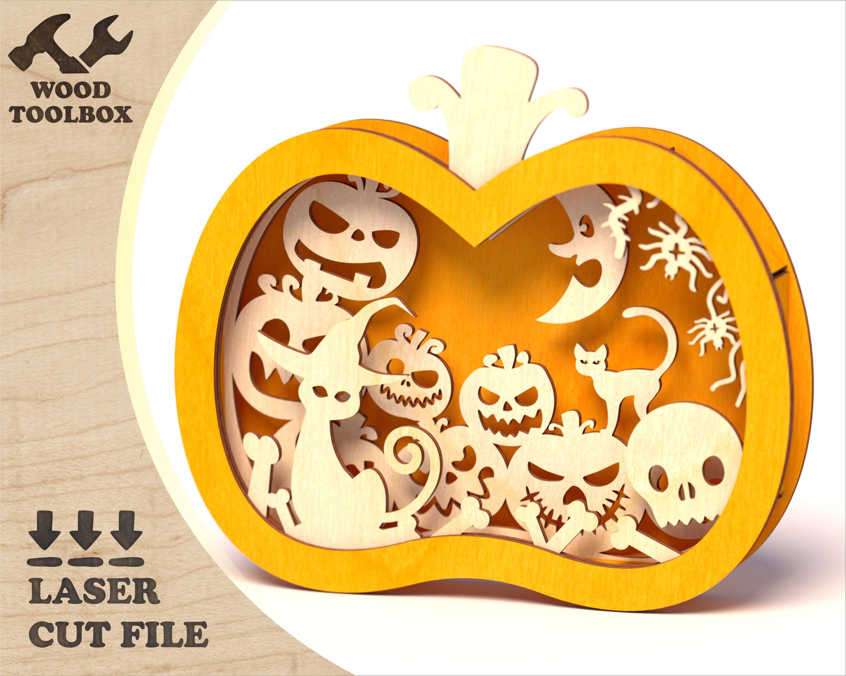 Halloween Pumpkin Laser Cut Files. Halloween 3D Design. - Etsy