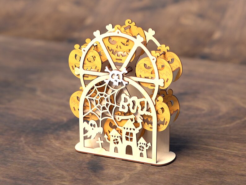 Halloween Wheel Carousel Laser Cut File: SVG DXF Vector Plan - Etsy