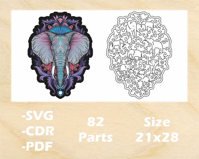 Elefant Jigsaw Puzzles Laser Cut File. Wooden Puzzle SVG - Etsy