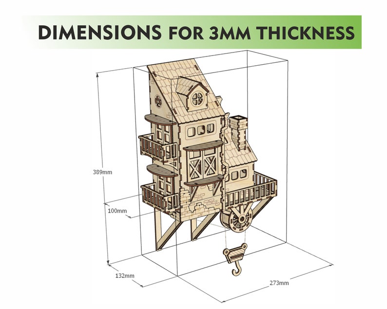 Wall-mounted House With Lighting - Laser Cut File. House Decorations ...
