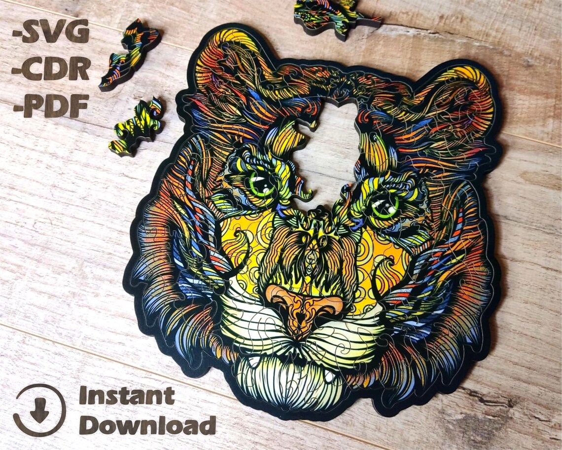 Tiger Jigsaw Puzzle Laser Cut File Sublimation Puzzle. - Etsy