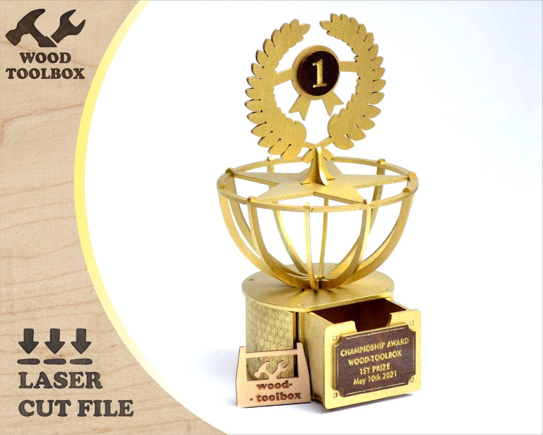 Winner's Trophy Cup - Laser Cut Files - Award Cup. Vector Files for ...