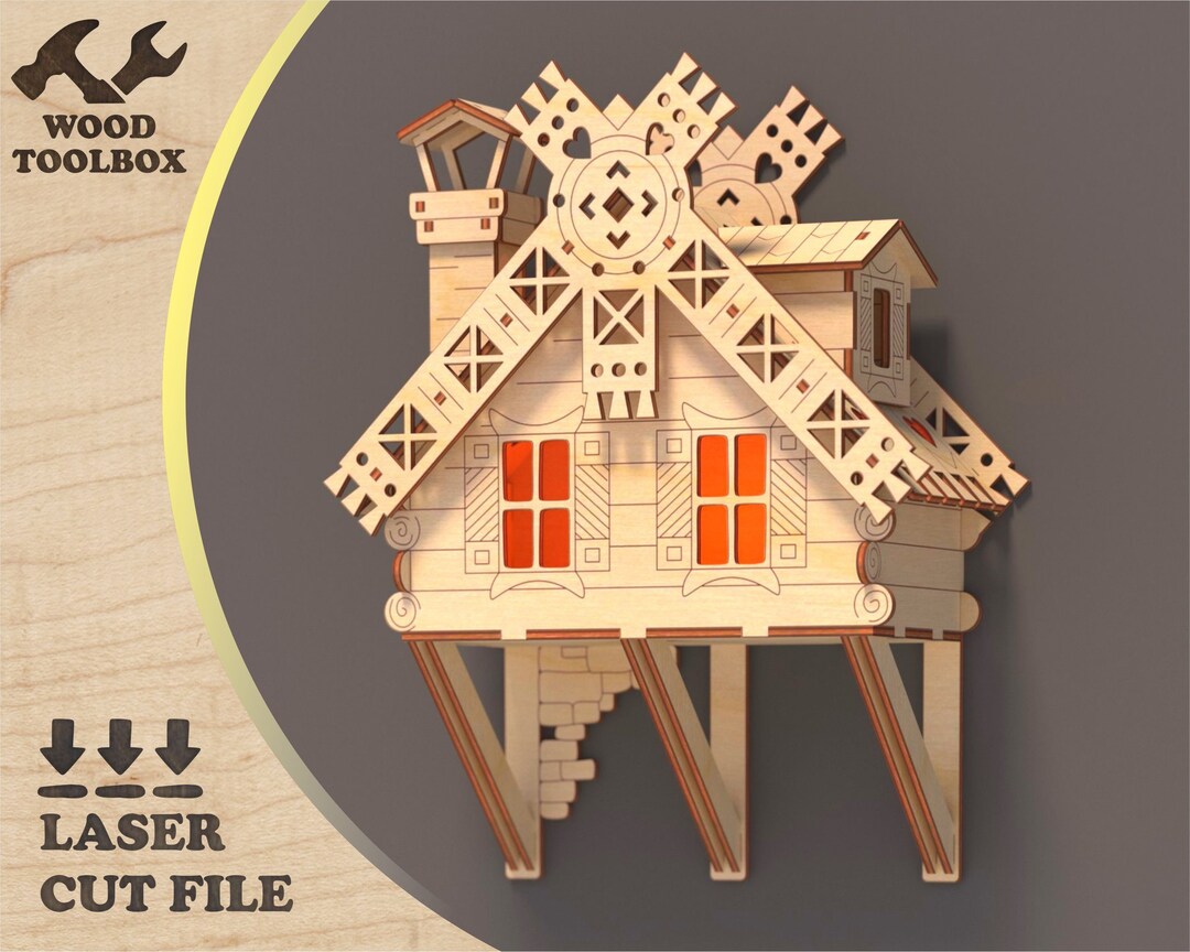 House on the Wall - Laser Cut Files. Miniature Tree House. House ...