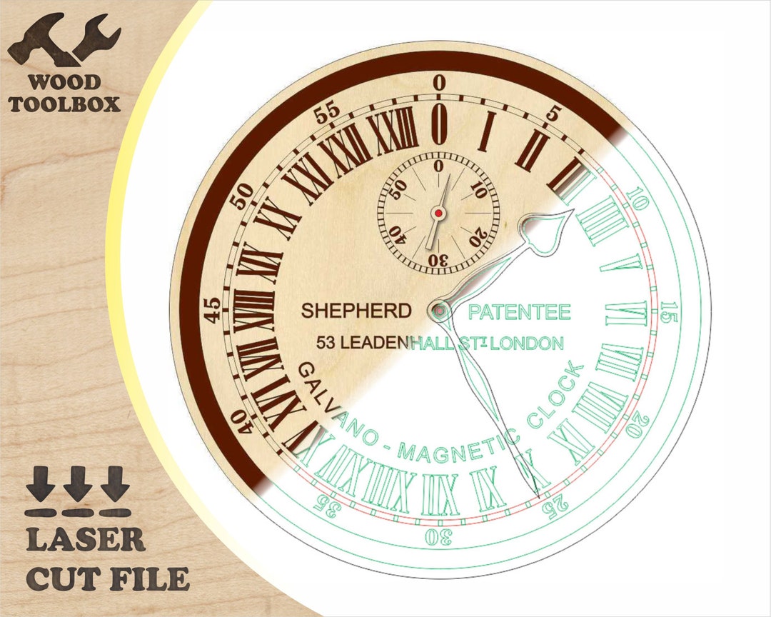 Shepherd Gate Clock - Laser Cut Files. Wooden Clock. Templates for ...