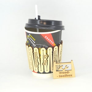 Wooden Coffee Cup Holder - Laser Cut Files - Cup Sleeve Cozy SVG ...