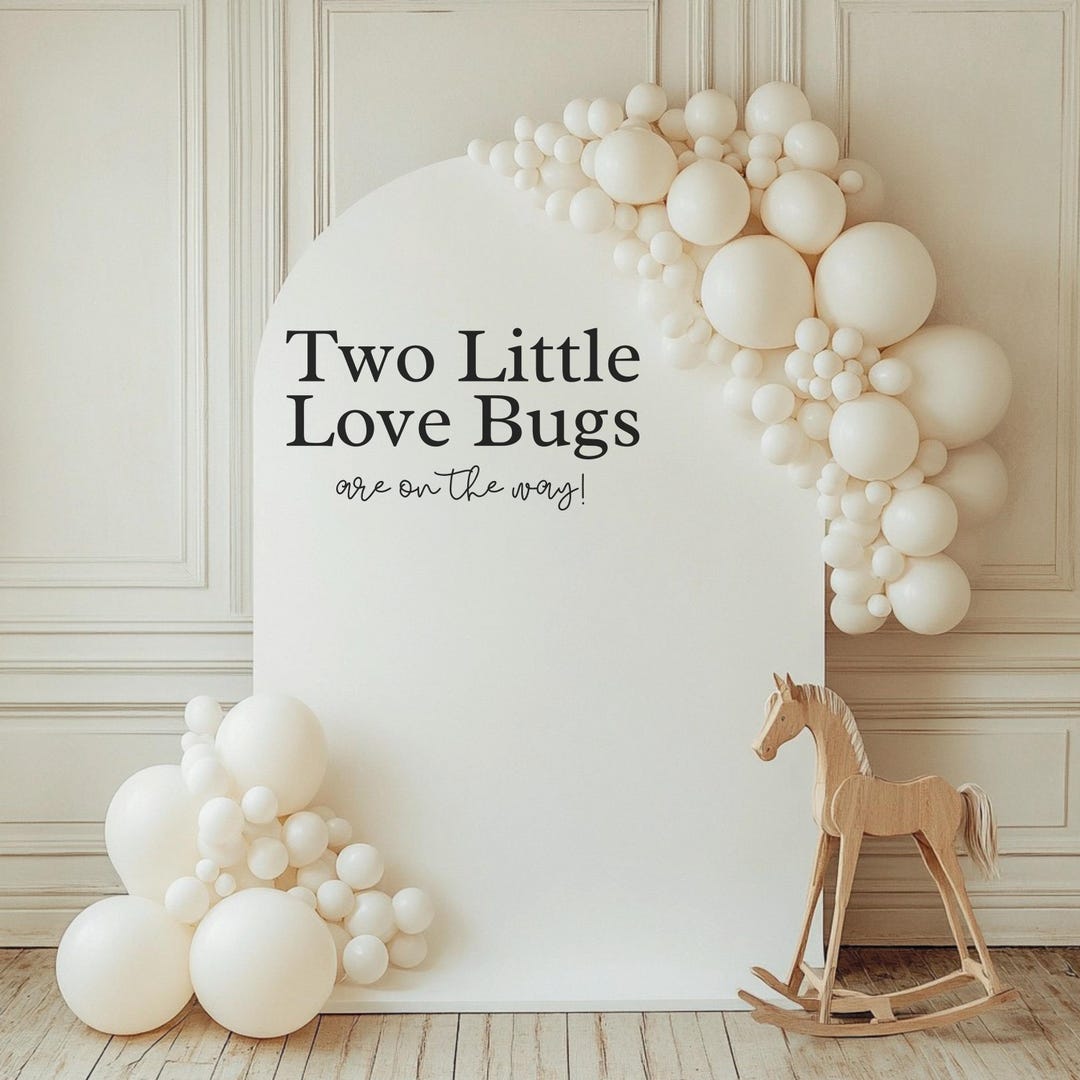 Two Little Love Bugs Are on the Way Twins Baby Shower Decal | Custom ...
