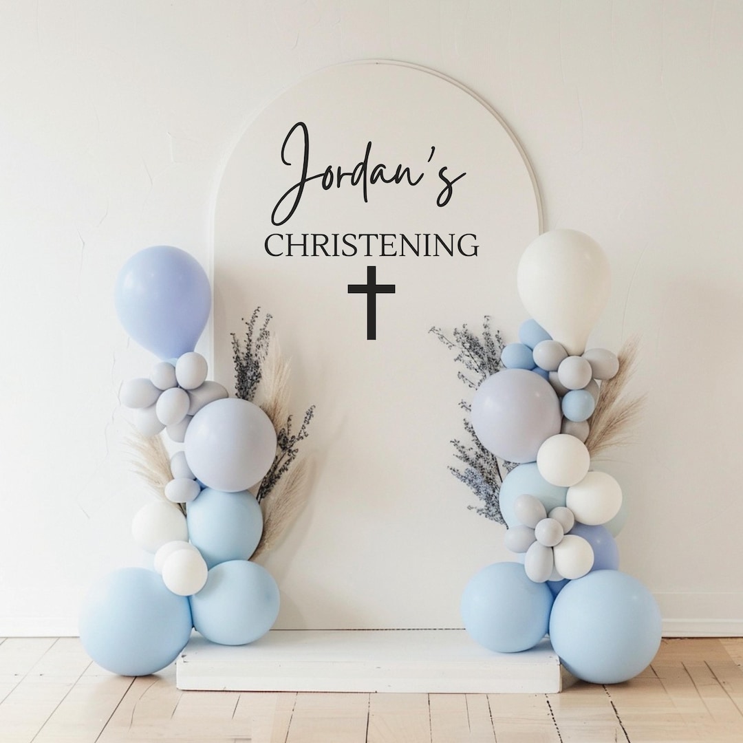 Custom Name Christening | Decal Decor for Christening Backdrop | High ...
