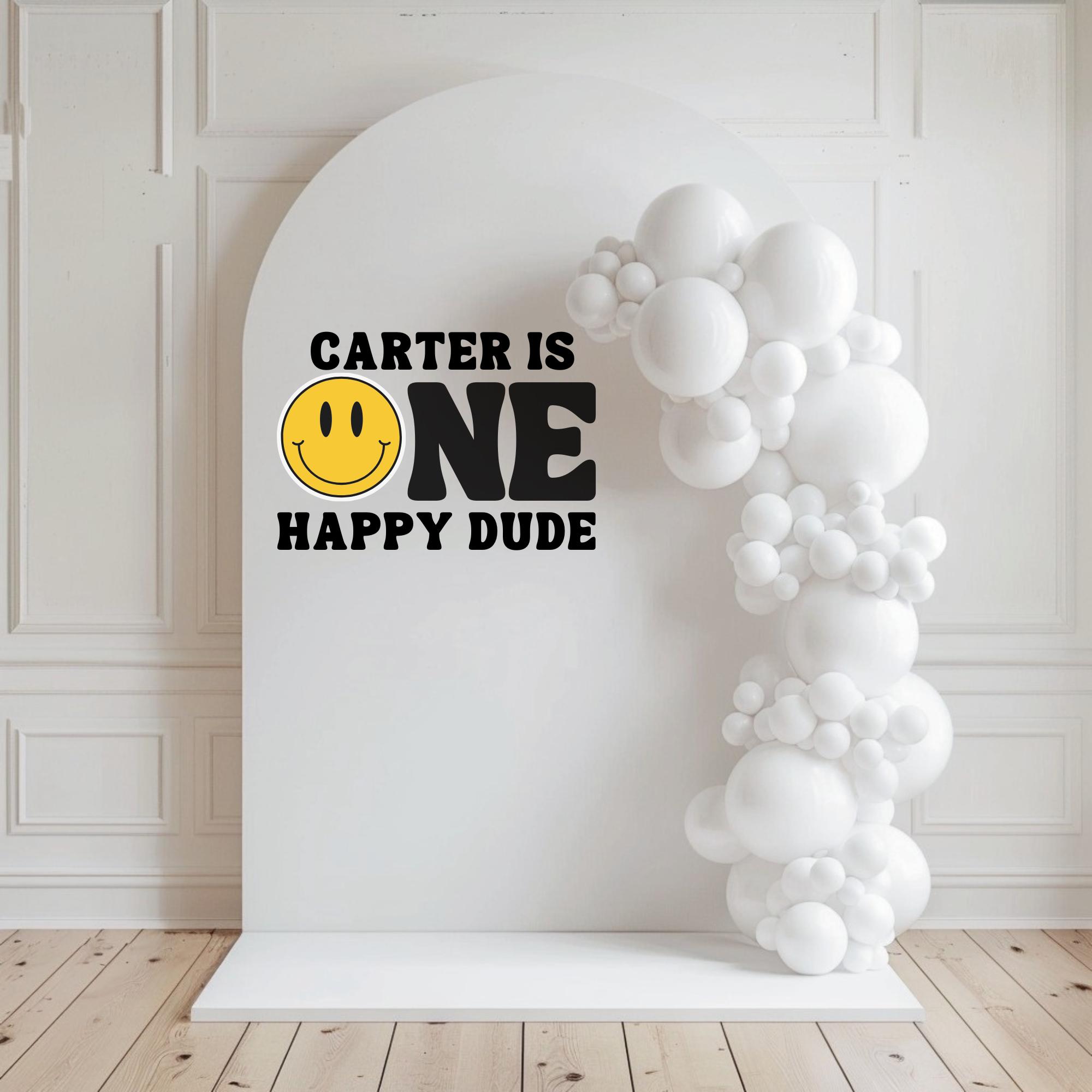 Custom Name One Happy Dude Decal | Custom Birthday Decal for Party ...