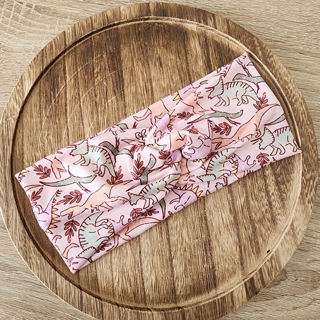 Blush Dinosaurs Twist Headband - Etsy
