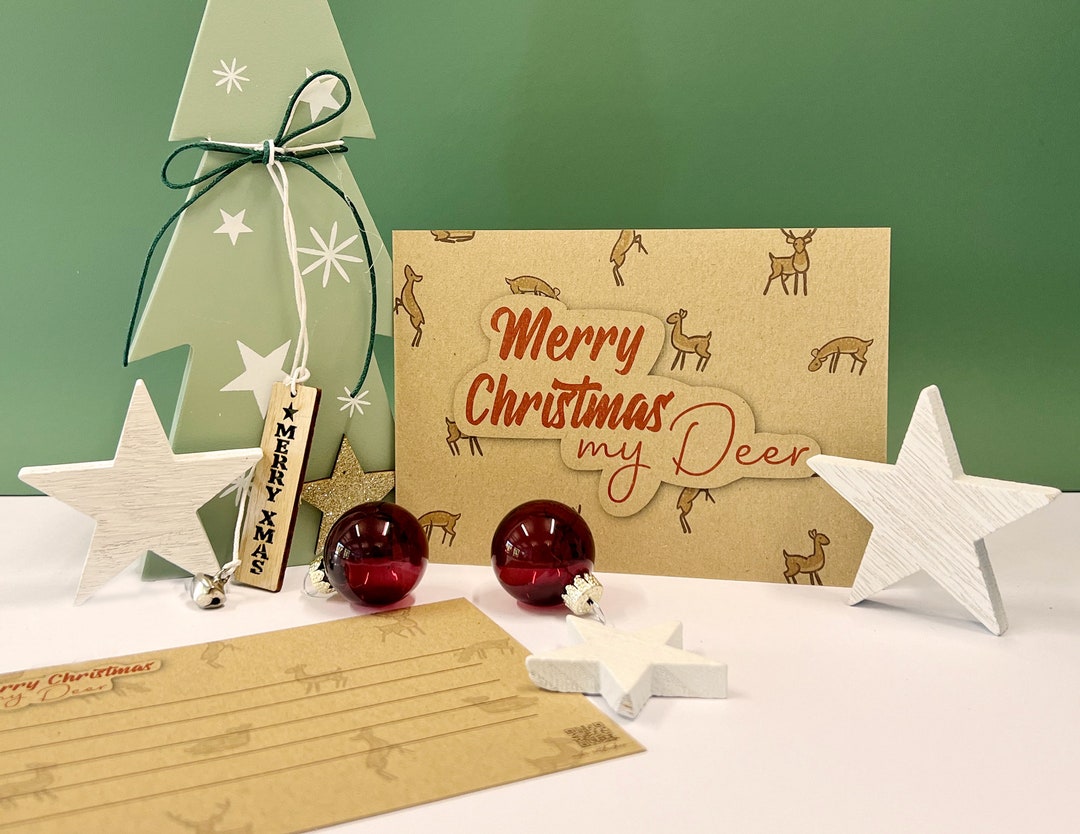 Christmas Card Merry Christmas My Deer - Etsy