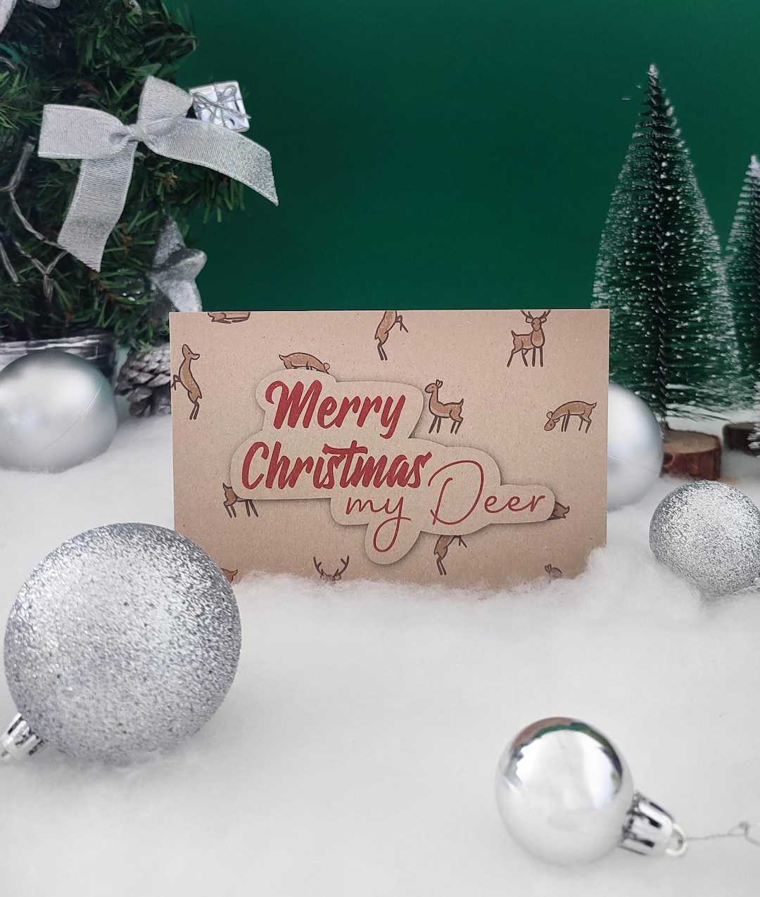 Christmas Card Merry Christmas My Deer / My Dear - Etsy