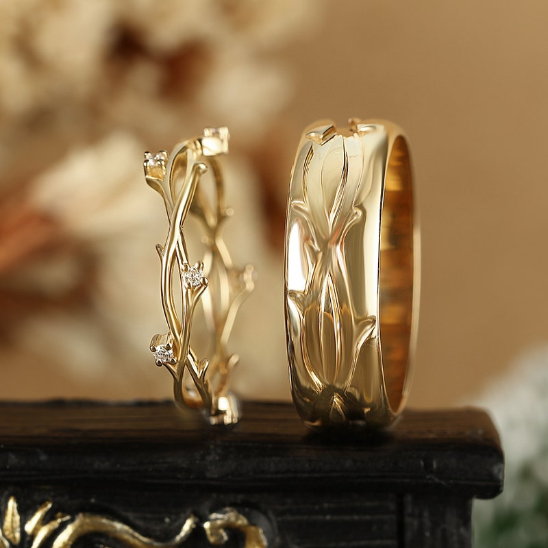 Wedding Ring Set - Etsy