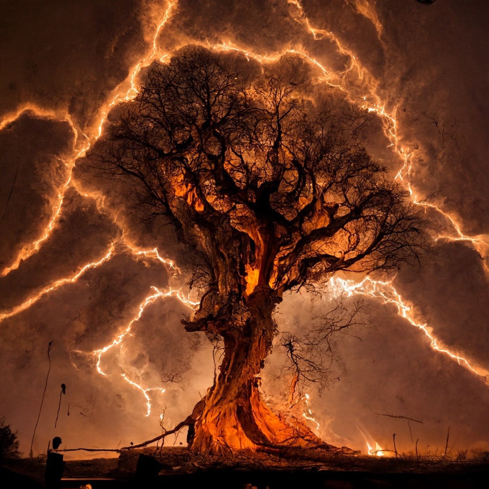 Ancient Burning Tree Fantasy - Etsy