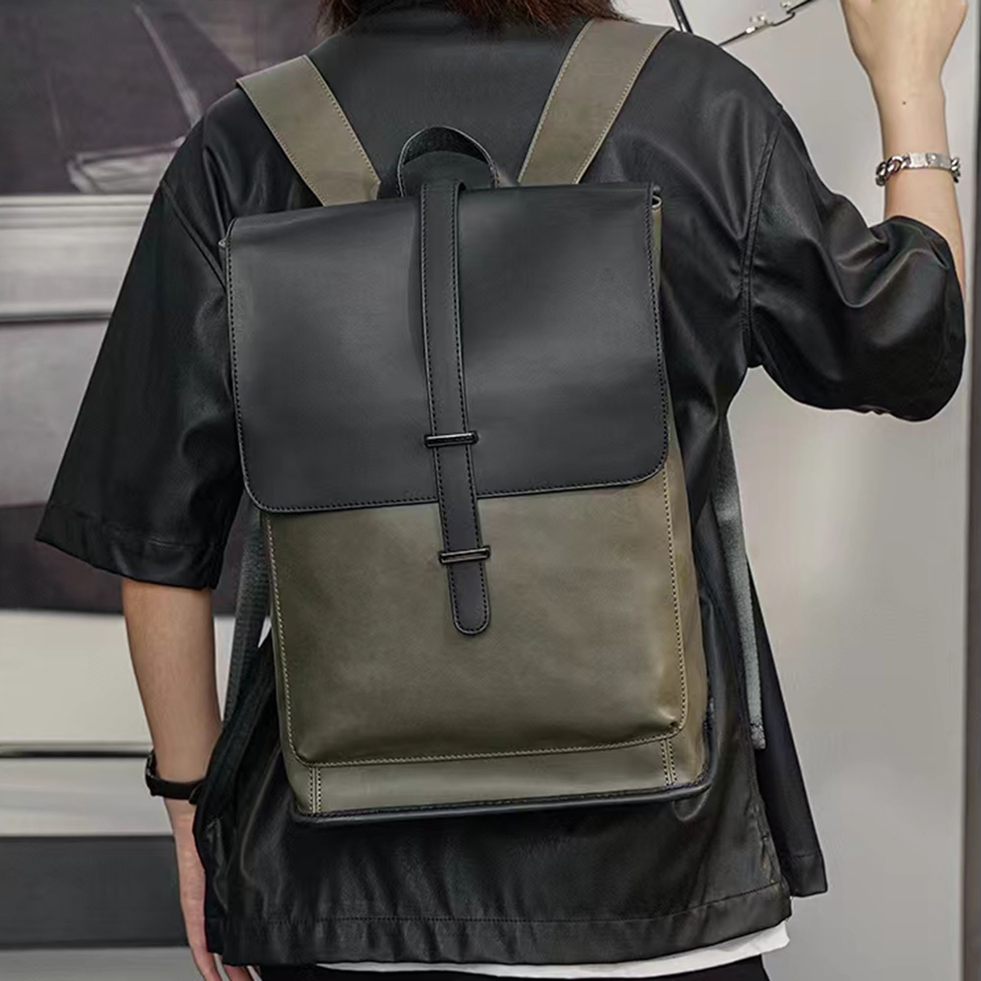 Korean Leather Backpack