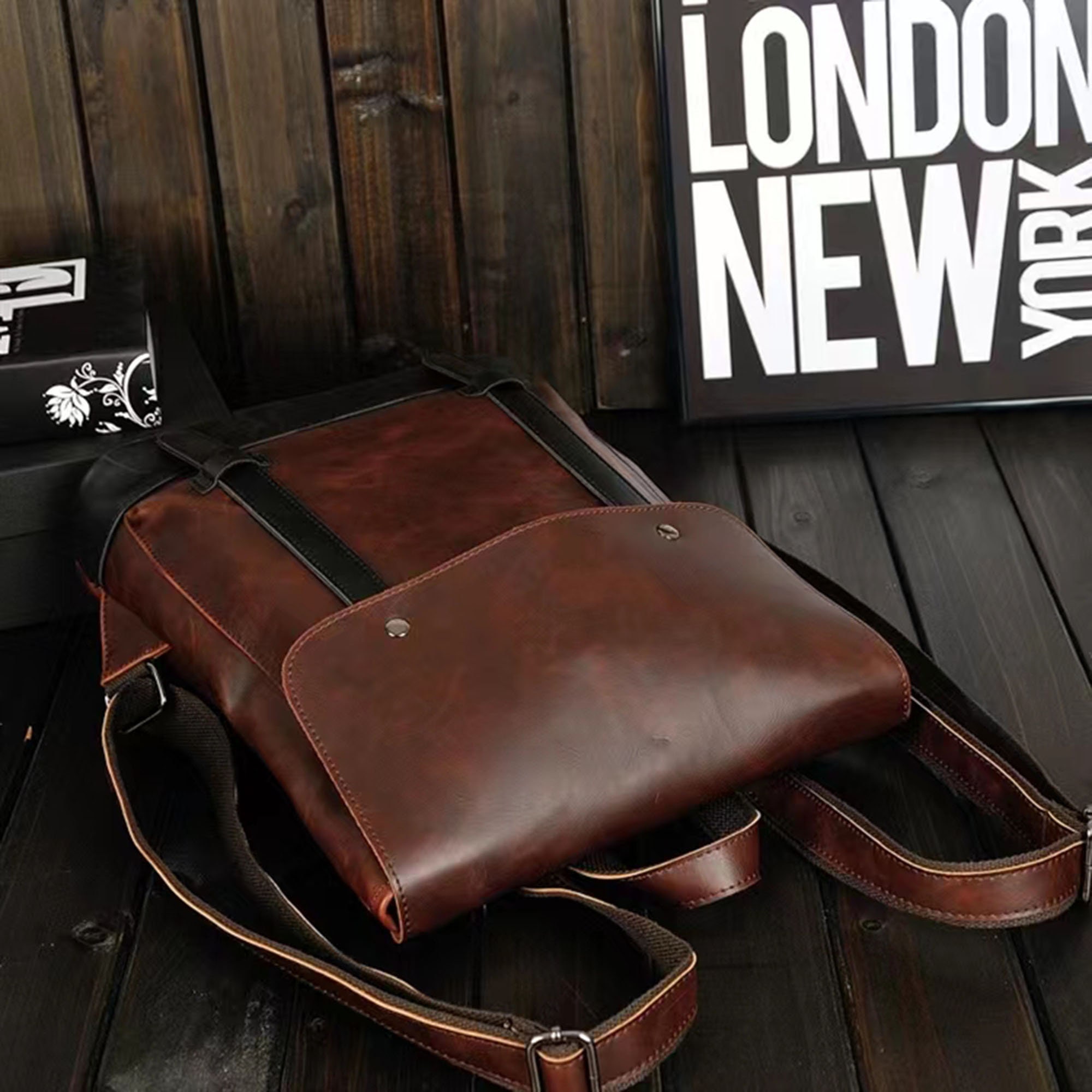 Dark Brown Leather Backpackleather Backpack for Menlaptop - Etsy