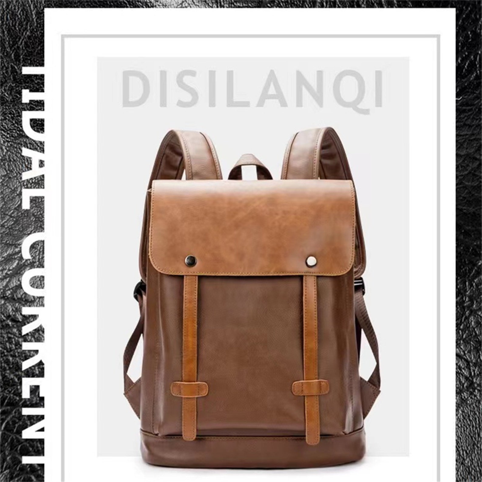 Light Brown Leather Backpack Men, Leather Camera Backpack, Large ...