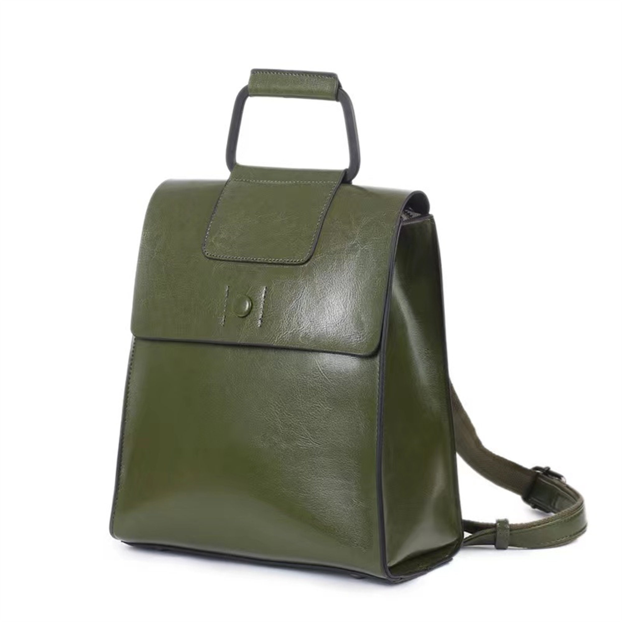 Minimalist Leather Backpack, Aesthetic Leather Bag, Small Leather ...