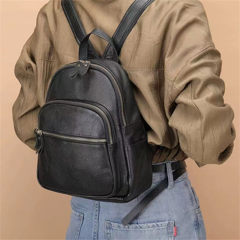 Steampunk Mini Leather Backpack: Black College Bag - Etsy