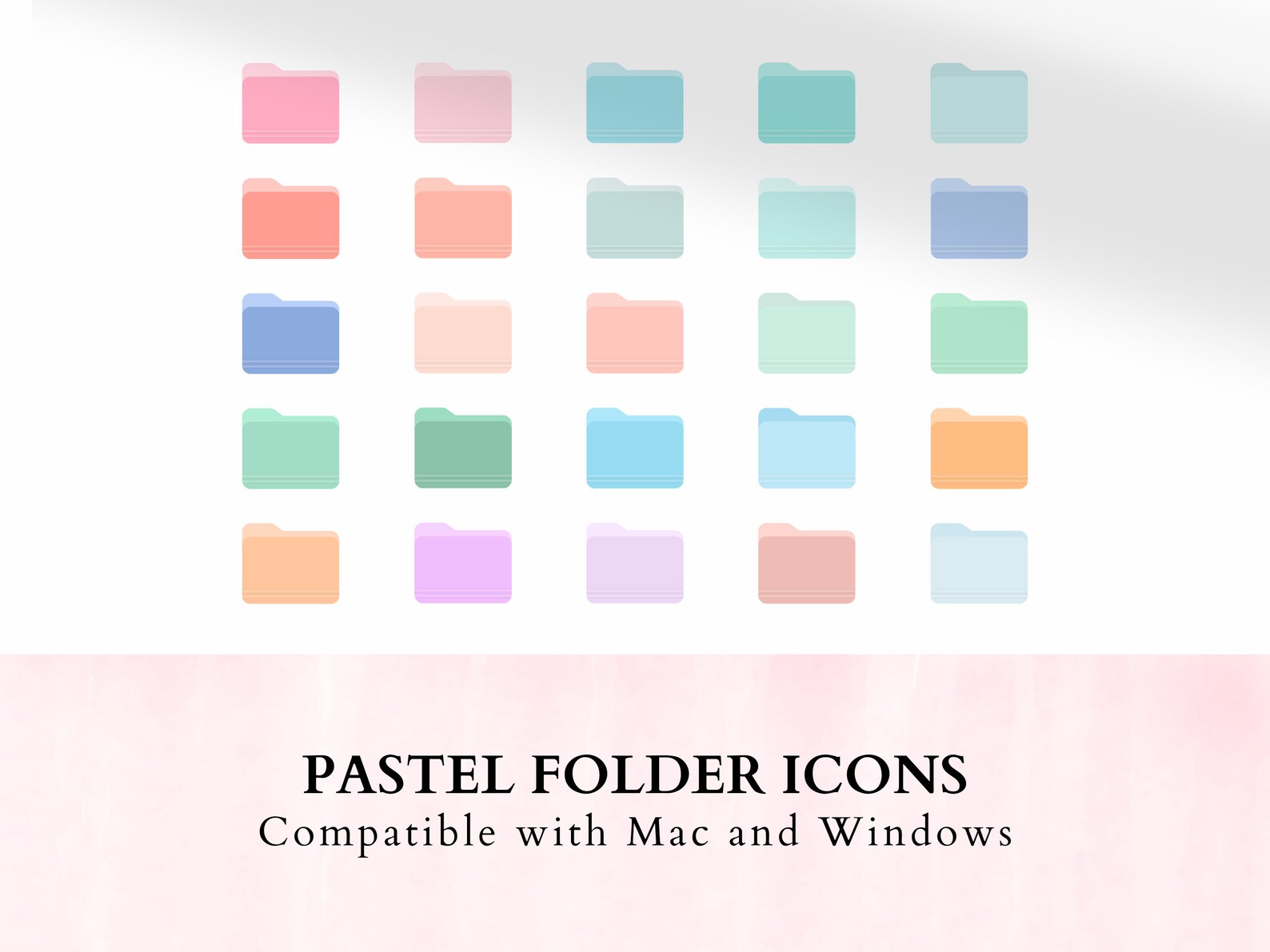 Bundle Pack Pastel Folder Icons Set, Retro Vintage Floral MacBook ...