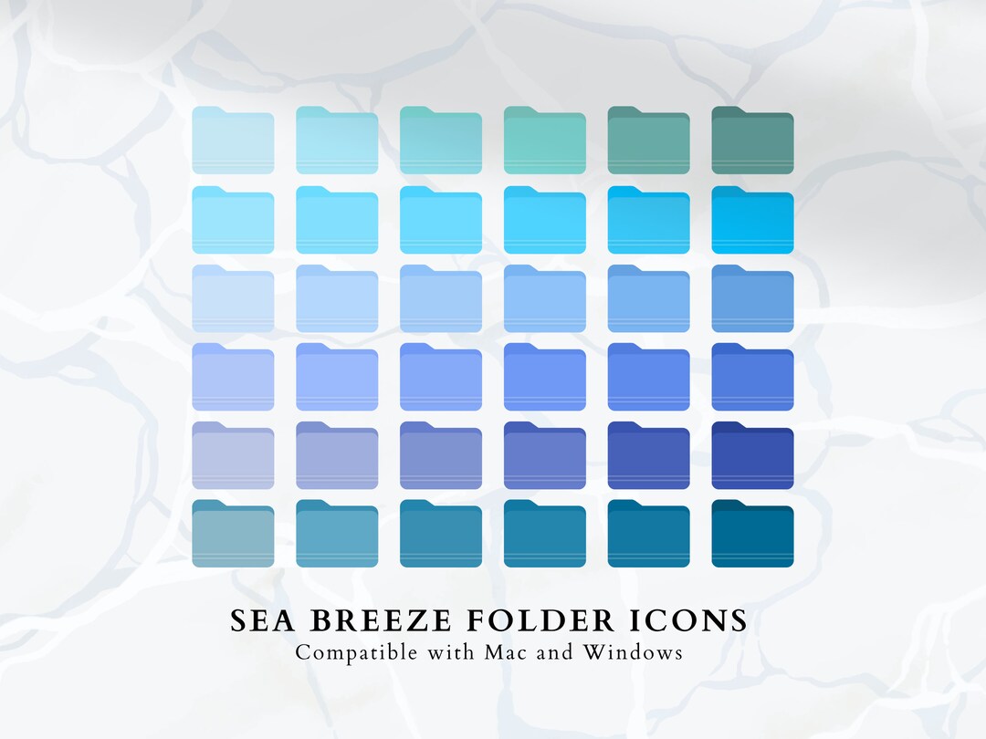 Sea Breeze Aesthetic Folder Icons, Cute Folders, Desktop Folders Icons ...