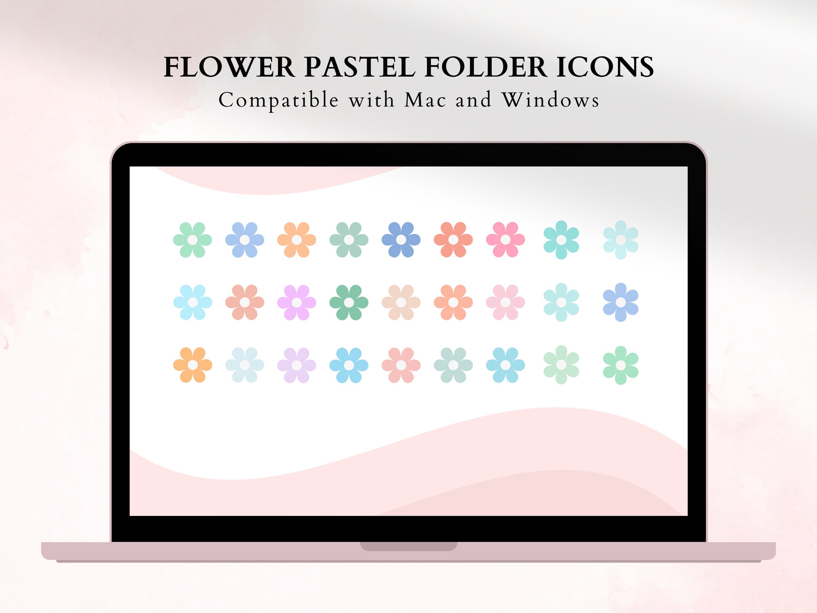 Bundle Pack Pastel Folder Icons Set Retro Vintage Floral - Etsy