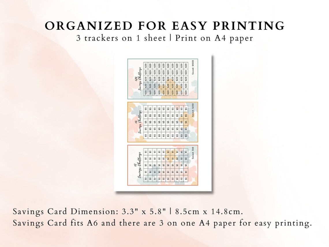 Mini Saving Challenge Planner, Savings Tracker, Savings Tracker Bundle ...