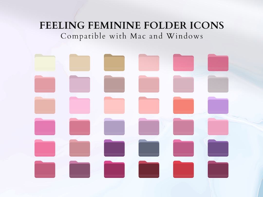 Feeling Feminine MacBook Folder Icons, Customized Cute Folders, Desktop ...