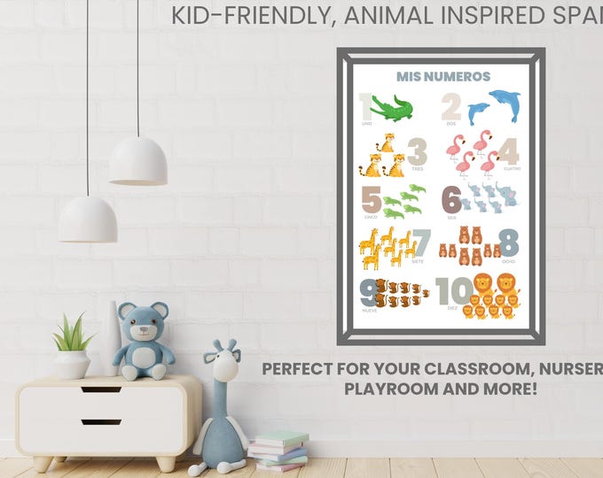 Spanish 123s Printable | Spanish Numbers Wall Art | Kids Educational ...